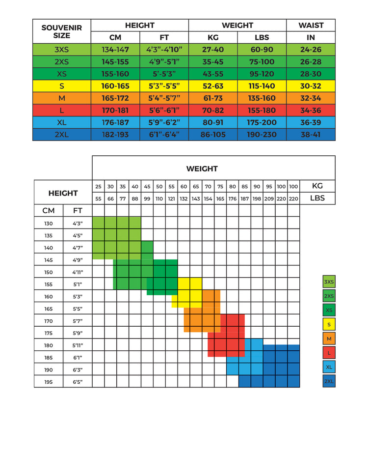 Size Chart – Sssouvenirrrr